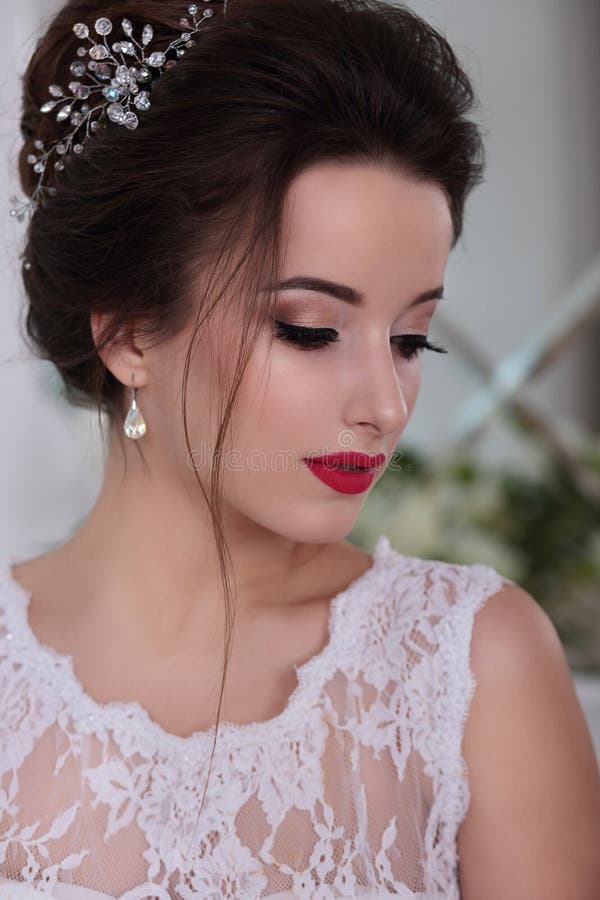 Bride portrait. stock image. Image of hairstyle, head - 72891143