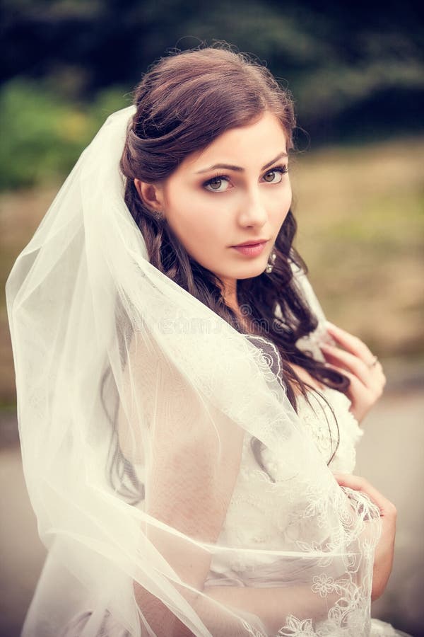 Bride Posing in Her Wedding Day Stock Image - Image of person, portrait ...
