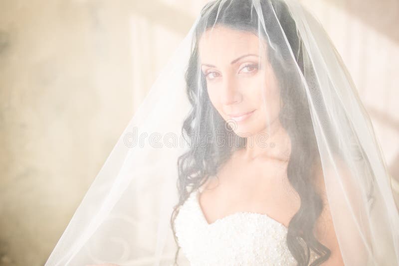 Bride posing in studio stock photo. Image of caucasian - 48404538