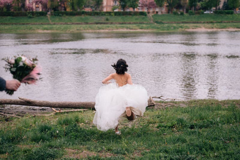Run away from wedding stock image. Image of clothing - 39560917
