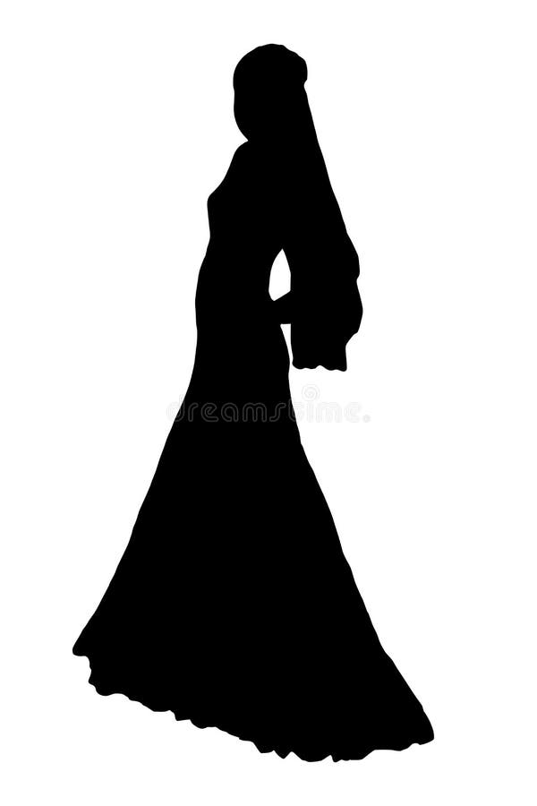 Bride Realistic Silhouette Vector Illustration Stock Vector ...