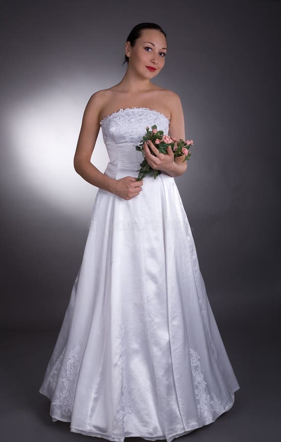 Bride with rose stock image. Image of breast, bride, marriage - 14931921