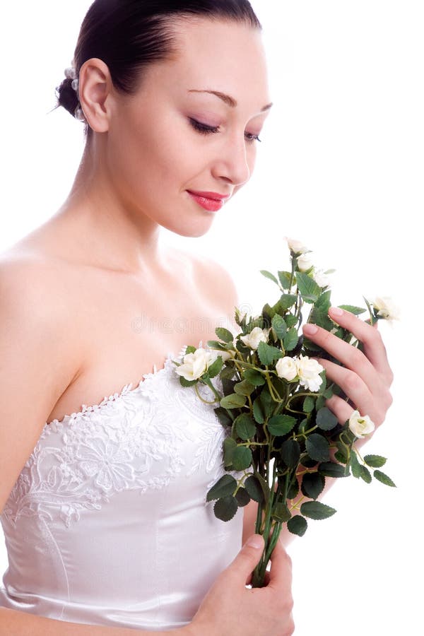 Bride with rose stock image. Image of married, decoration - 15603197