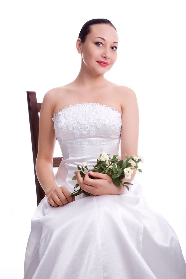 Bride with rose stock photo. Image of happy, caucasian - 15603310