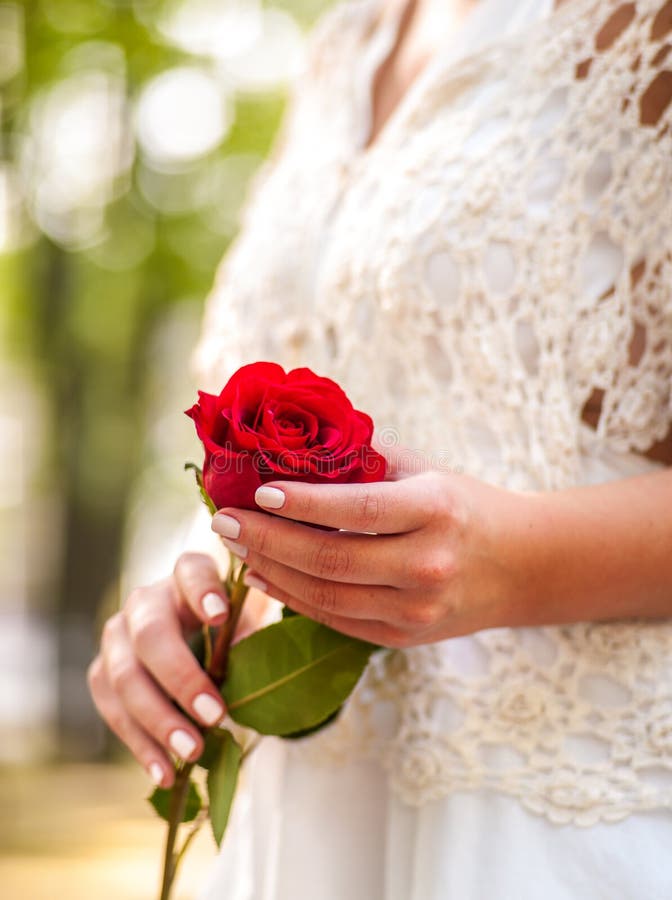 Bride with rose bouquet stock image. Image of fashion - 60119551
