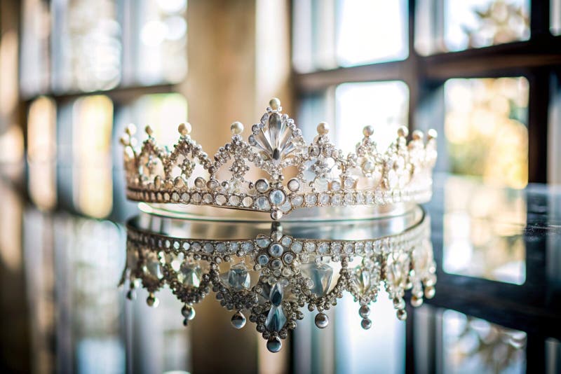 Bride S Crown on Table with Reflection Stock Illustration ...