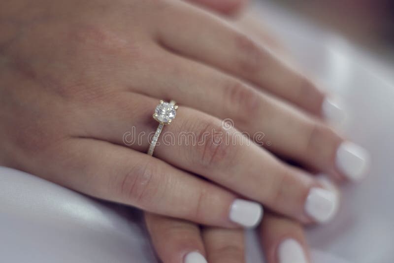 Bride`s Hand with the Engagement Ring Stock Image - Image of elegance ...