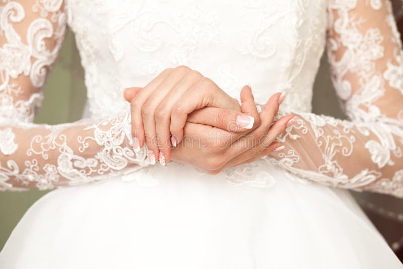 Bride s hands stock image. Image of wedding, nails, nice - 67739355