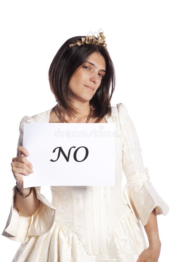 Bride Saying NO To Marriage Stock Image - Image of brunette, isolated ...