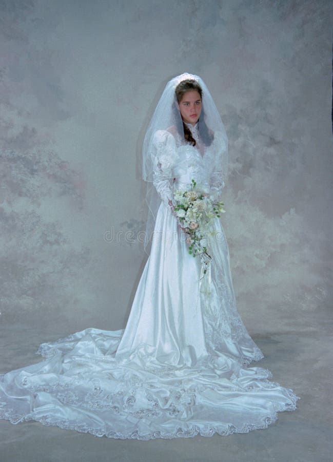 Bride in a Serious Moment stock photo. Image of caucasion - 4273390