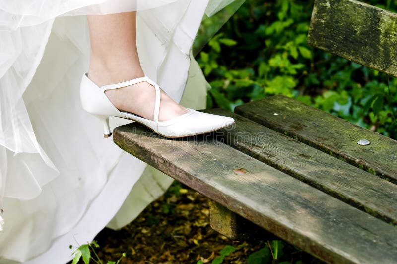 Bride Showing Off Wedding Shoes Stock Image - Image of wedding, showing ...