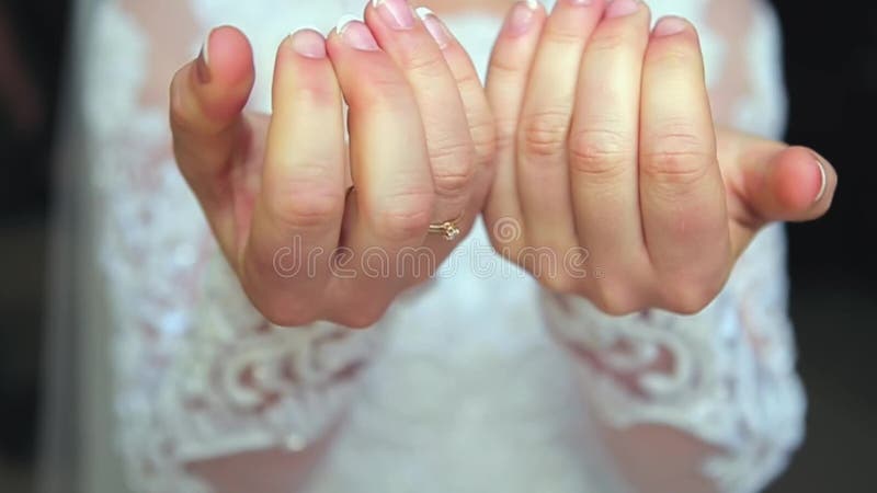 Bride Showing Wedding Ring on Hand Stock Footage - Video of beauty ...