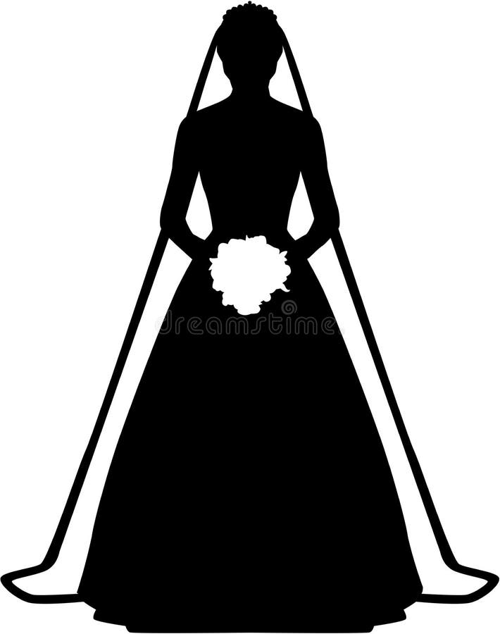 Bride silhouette vector stock vector. Illustration of woman - 107157823