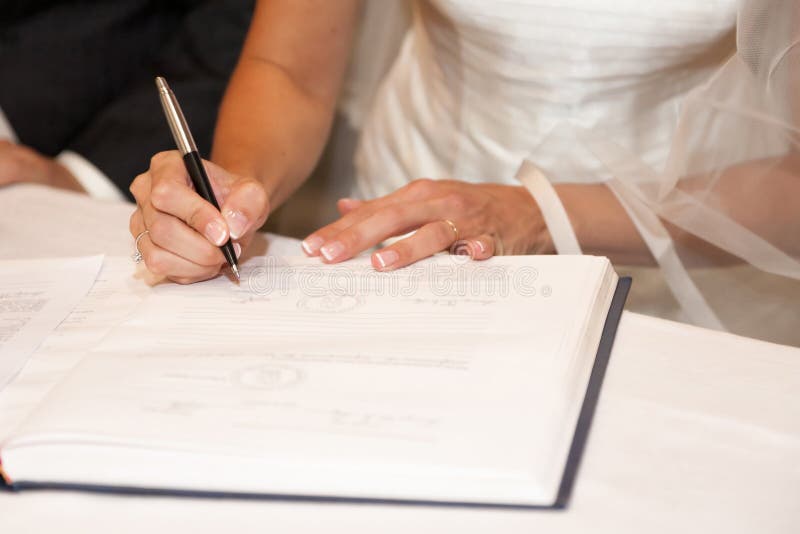 Wedding signature stock image. Image of name, document - 29937427