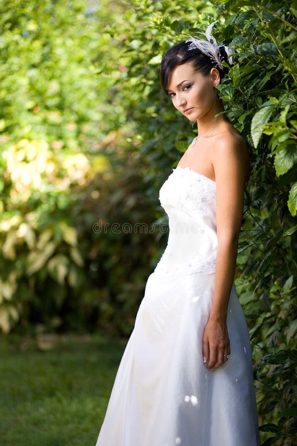 Bride looking down stock photo. Image of eyes, engaged - 2668200