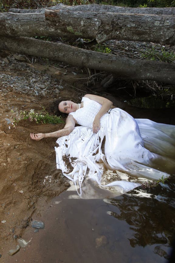 Bride in water stock photo. Image of water, depressed - 19354022