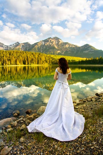 Bride in the Water stock image. Image of lake, alberta - 2720995