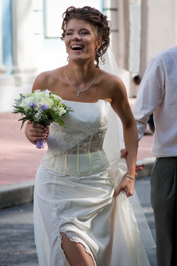 Bride with Wedding Bouquet. #2 Stock Photo - Image of excitement, bride ...