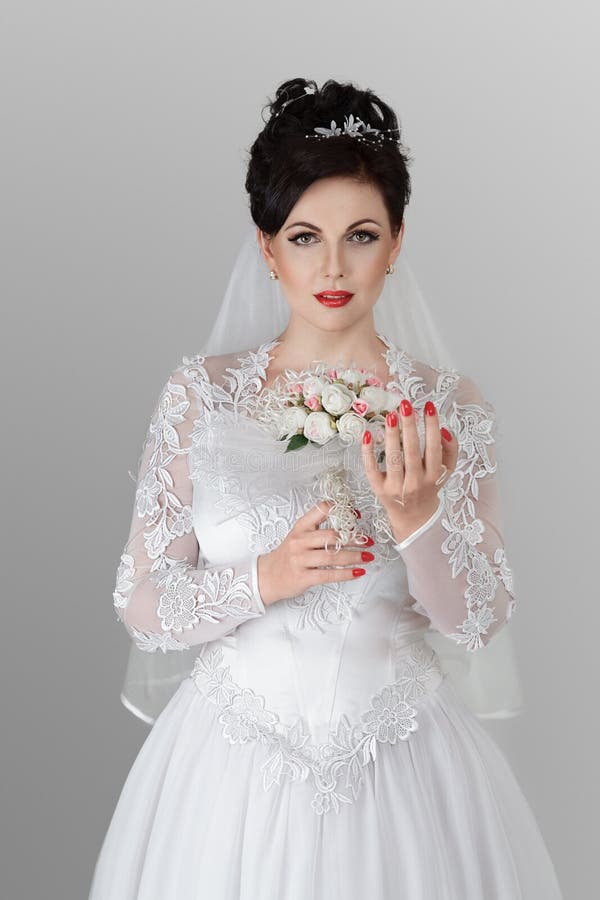 Bride with wedding bouquet stock image. Image of human - 26415969