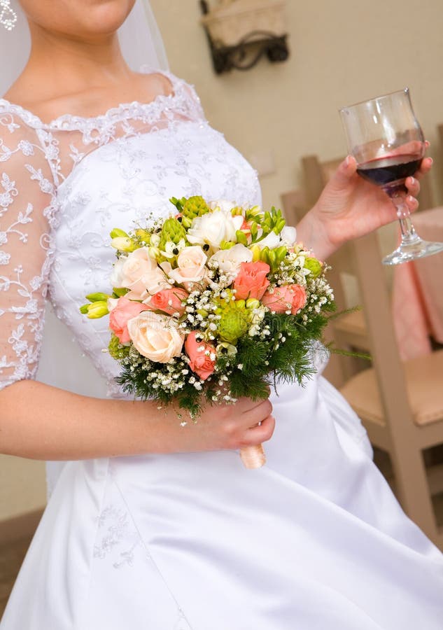 Bride with a Wedding Bouquet Stock Image - Image of celebration ...