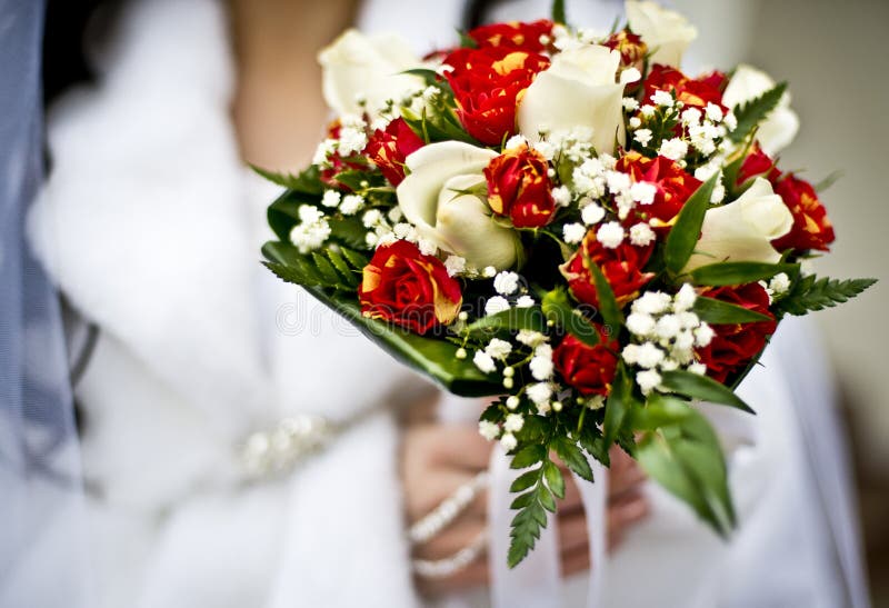 The Bride and Wedding Bouquet Stock Image - Image of celebration, bride ...