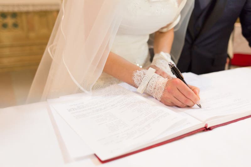 Wedding signature stock image. Image of name, document - 29937427