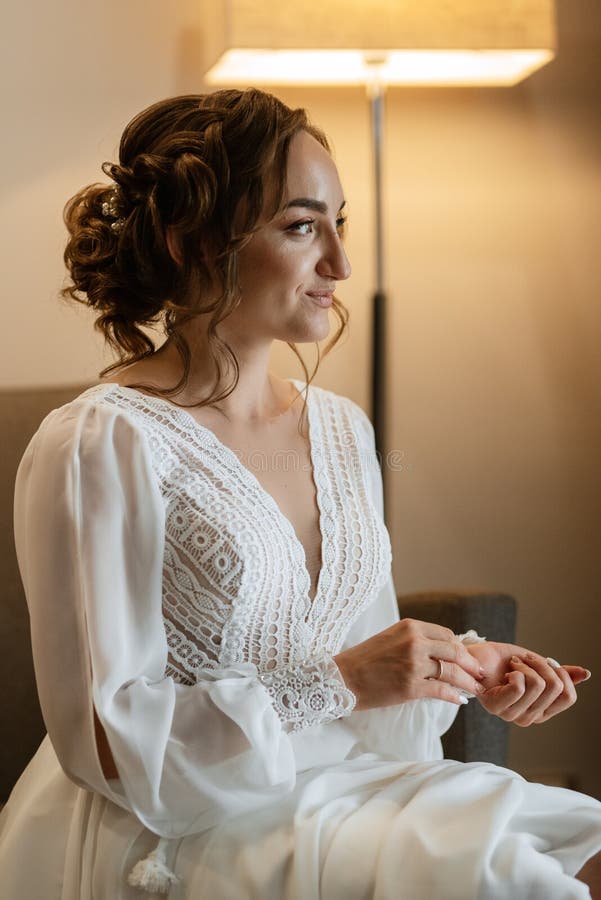 Bride in a White Dress at the Training Camp Stock Image - Image of ...