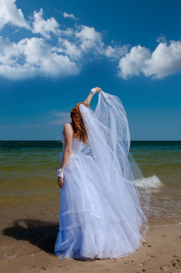 Bride Wind stock photo. Image of hair, female, blue, clouds - 3340092