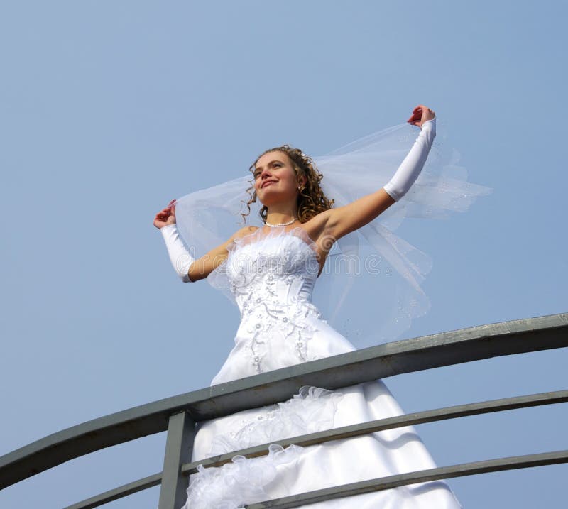 Bride on the wind stock image. Image of marriage, summer - 5068783