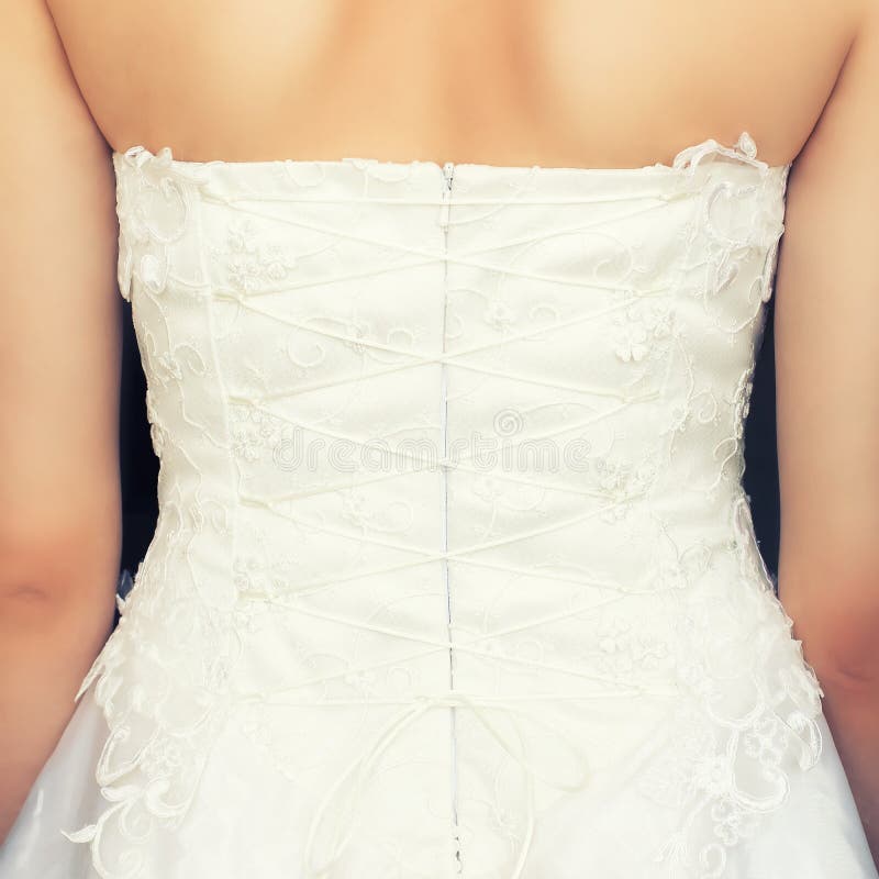 Brides Back in Wedding Dress Stock Photo - Image of brides, female ...