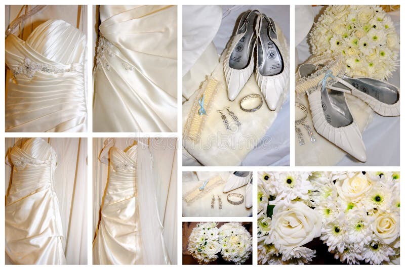 Brides items collage stock photo. Image of bridal, cloths - 10105376