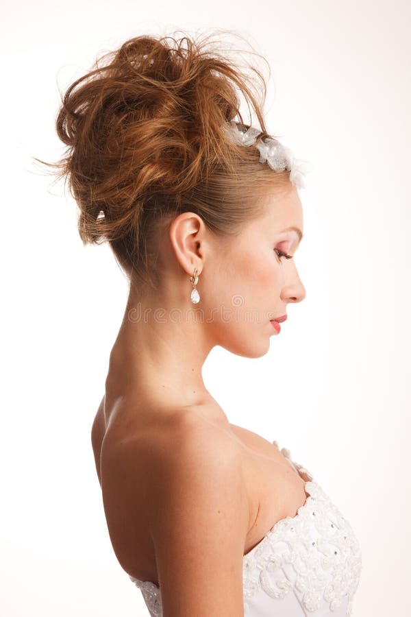 Brides profile stock image. Image of indoors, hair, fashion - 28217911