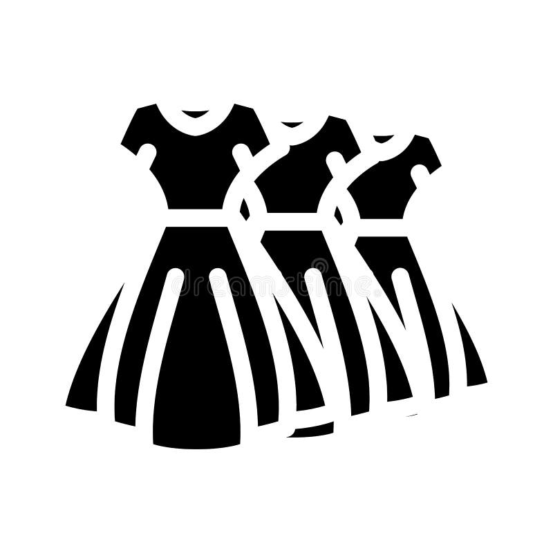 Bridesmaid Dress Glyph Icon Vector Illustration Stock Vector