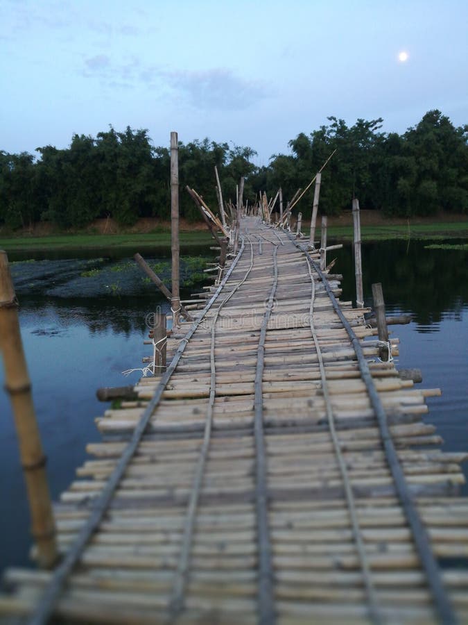 Bridg stock photo. Image of village, bambo, brige, bridg - 125460072