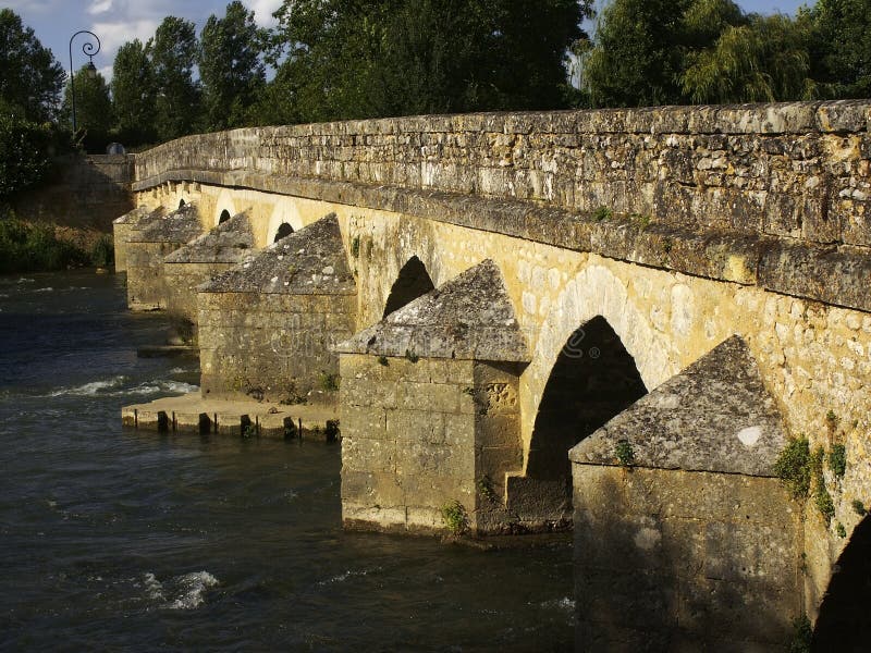 Bridge stock image. Image of stone, french, water, sunshine - 12854413
