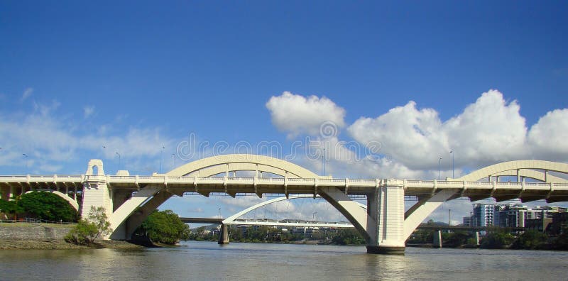 Fitzroy River Bridge Rockhampton QLD Stock Image - Image of boat ...