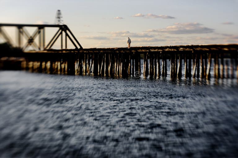 Sad Young Man Depression Standing Bridge Stock Photos - Free & Royalty ...