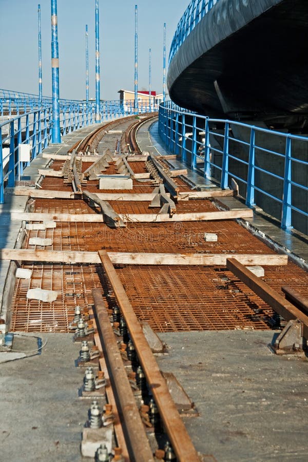 Tram Rail Under Construction Stock Photo - Image of urban, construction ...