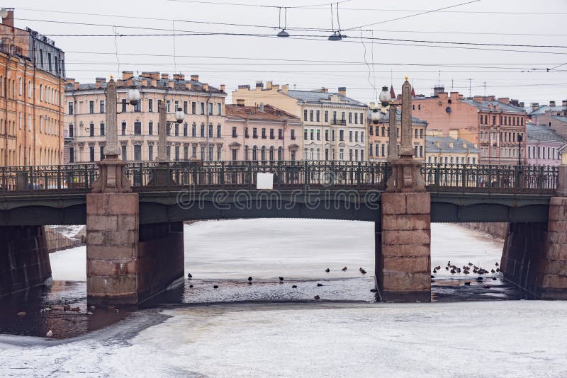 Bridge Above Fontanka River in the City Center Stock Photo - Image of ...