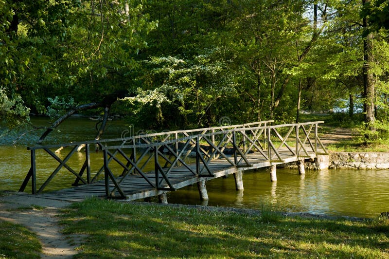 Bridge above a lake stock image. Image of outdoors, calm - 2427589