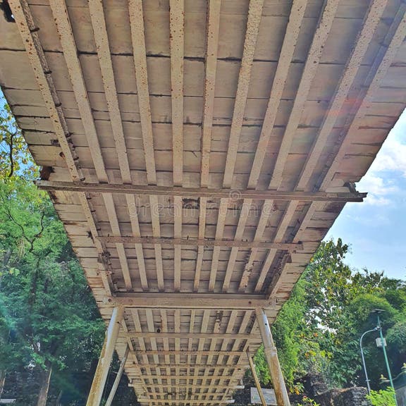 Bridge Above the River Seen from the Bottom Stock Photo - Image of ...