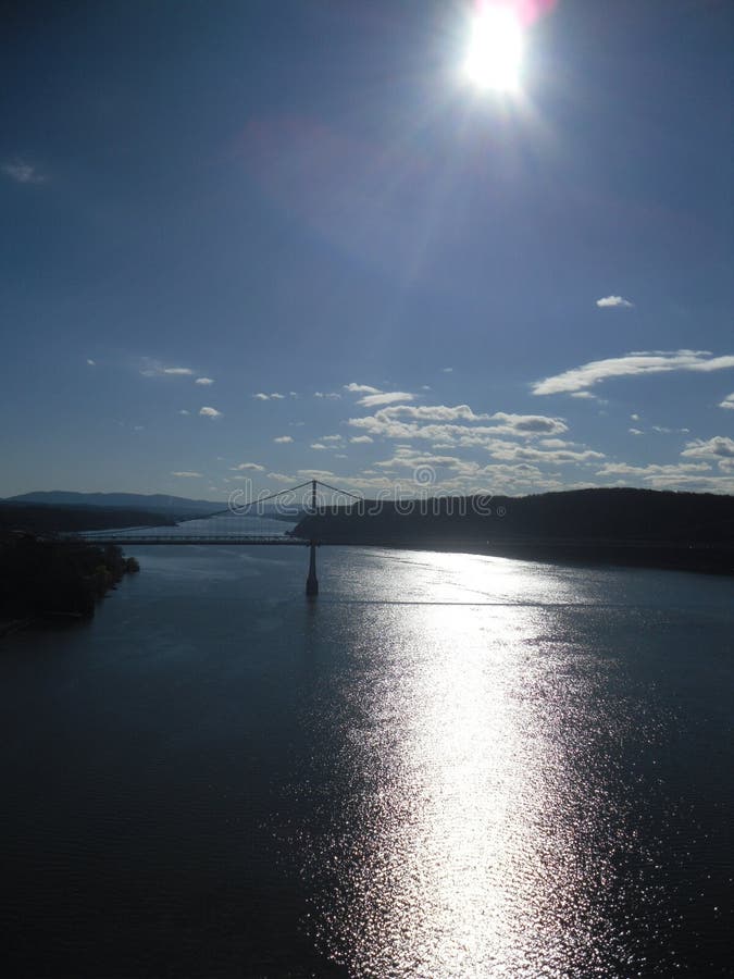 Bridge above a river. stock image. Image of purple, upstate - 54857503