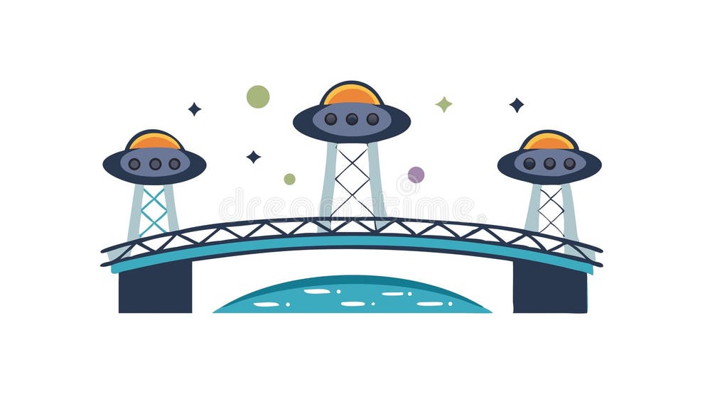 Bridge with Abstract Patterns, Creative Infrastructure, Vector Design ...