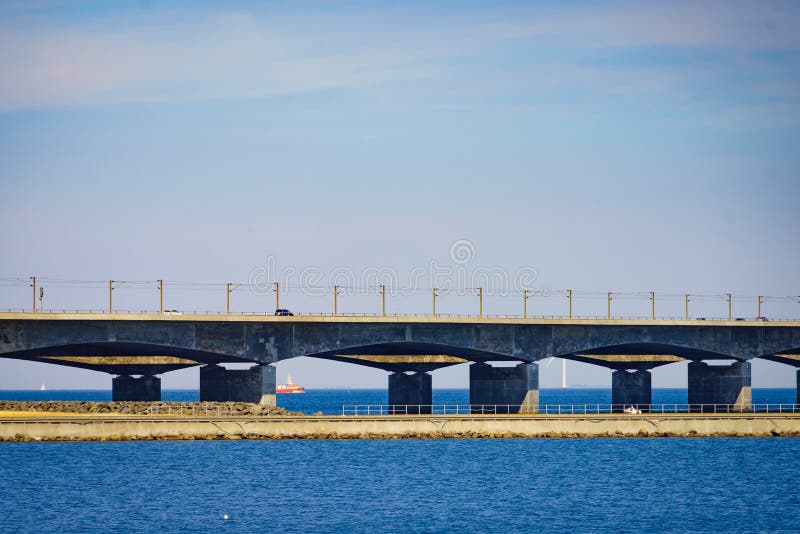 Storebaelt Bridge in Denmark at Sunset Stock Photo - Image of ...