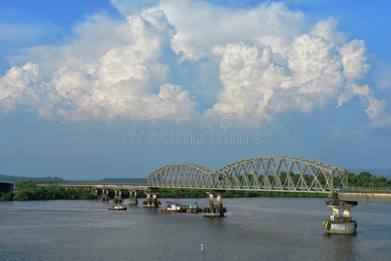 Bridge Across a River in Goa India Stock Image - Image of railroad ...