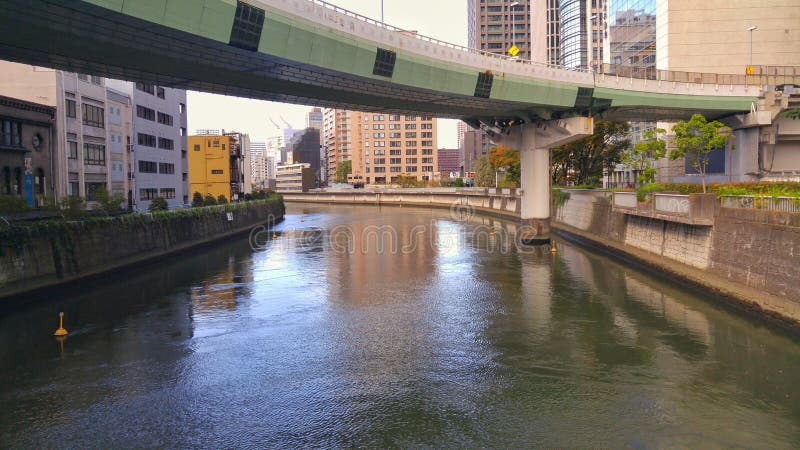 The Bridge Across the River in Osaka Japan. Editorial Image - Image of ...