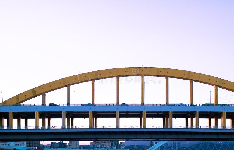 Bridge in Taipei Taiwan. stock photo. Image of building - 100138156
