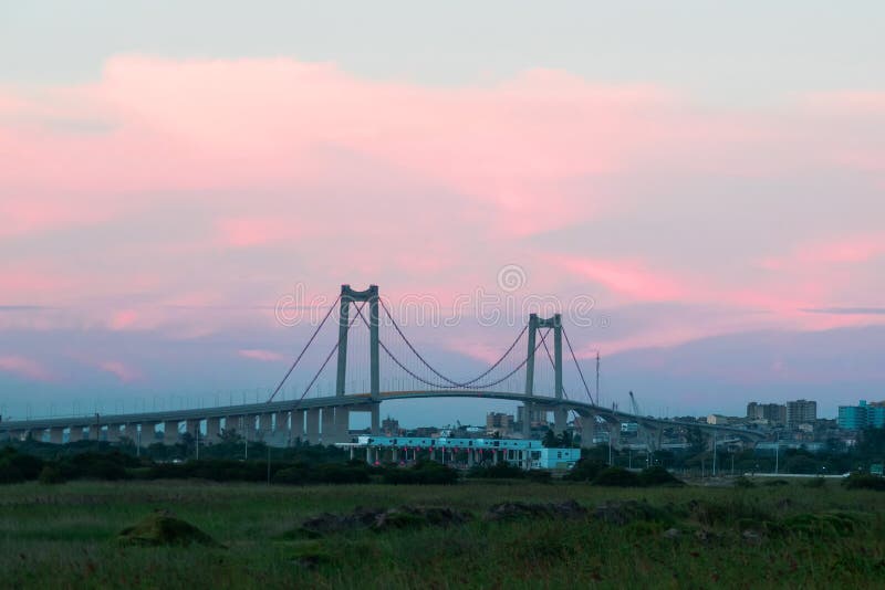 Bridge Bridge Across the Strait at Sunset in Maputo Stock Photo - Image ...