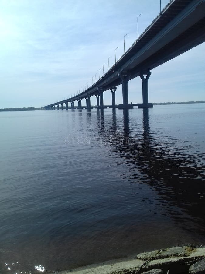 The Bridge Across the Volga Stock Photo - Image of water, river: 127589980