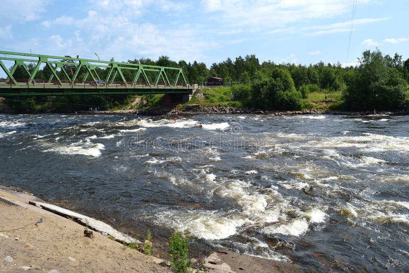 Bridge across Vuoksi river stock photo. Image of saint - 22837762